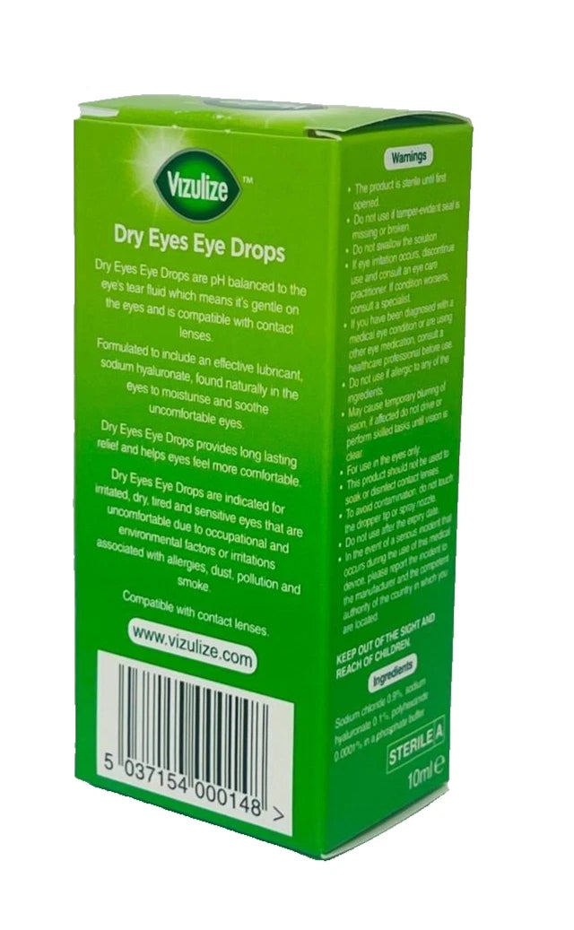 Vizulize Dry Eyes Eye Drops 10ml – UltraFocus